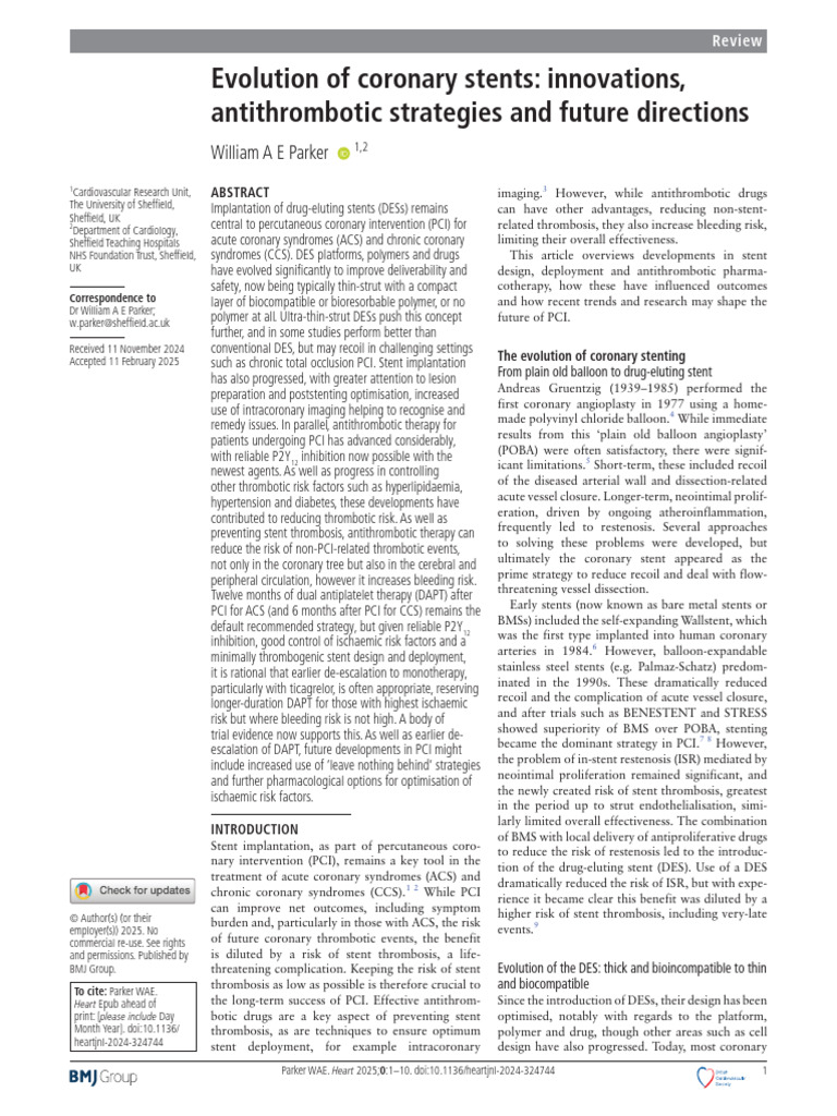 Stent Thrombosis in PCI Innovations | PDF | Percutaneous Coronary ...
