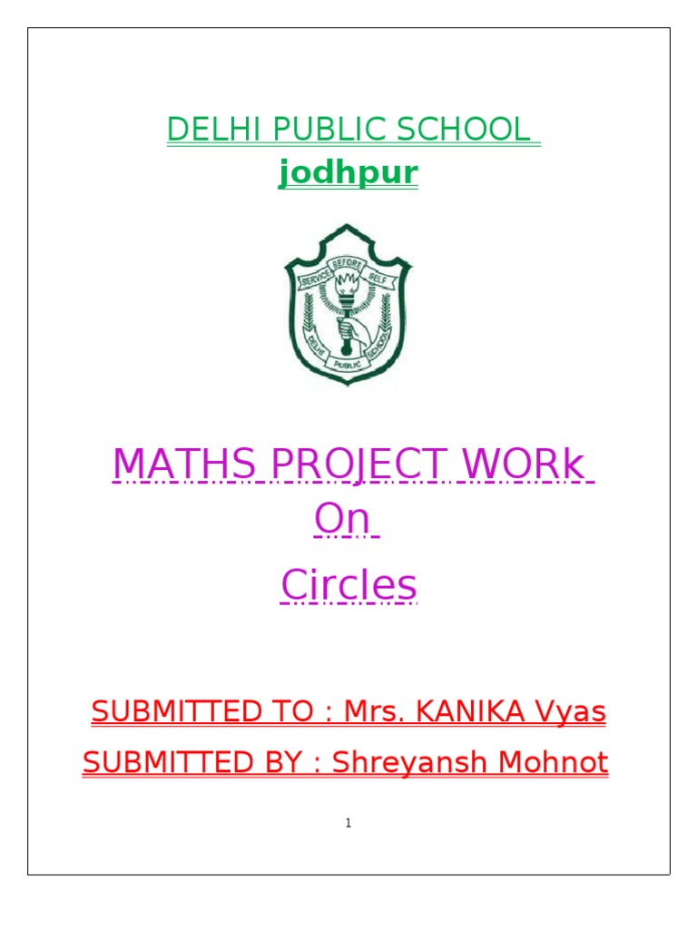 Maths Project For Class 10 | PDF | Circle | Perpendicular