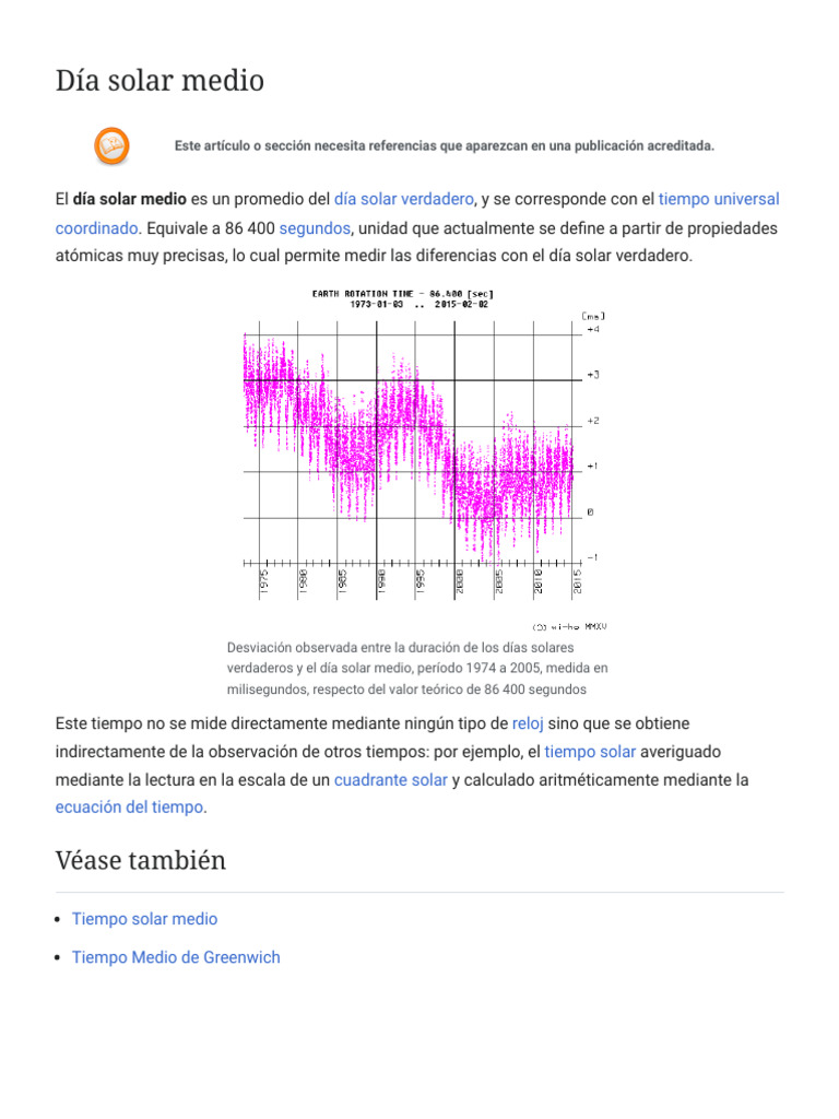 Día Solar Medio - Wikipedia, La Enciclopedia Libre | PDF