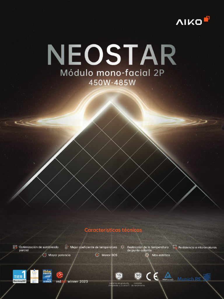 Neostar 2S - 188 AIKO A MAH54Db 440 470W - 1757x1134x30mm - DS - ES - 2407 - V1.3 Neostar 2P ...