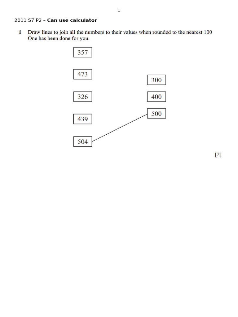 2011 S7 Maths P2 | PDF
