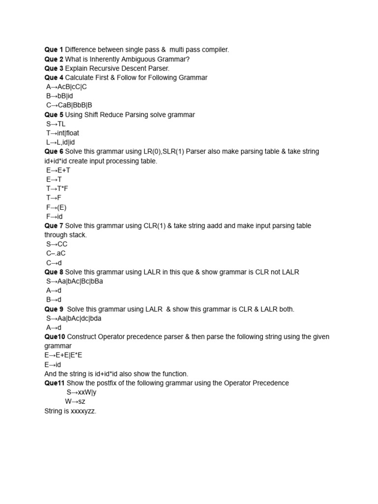 Compiler Design Assignment | PDF
