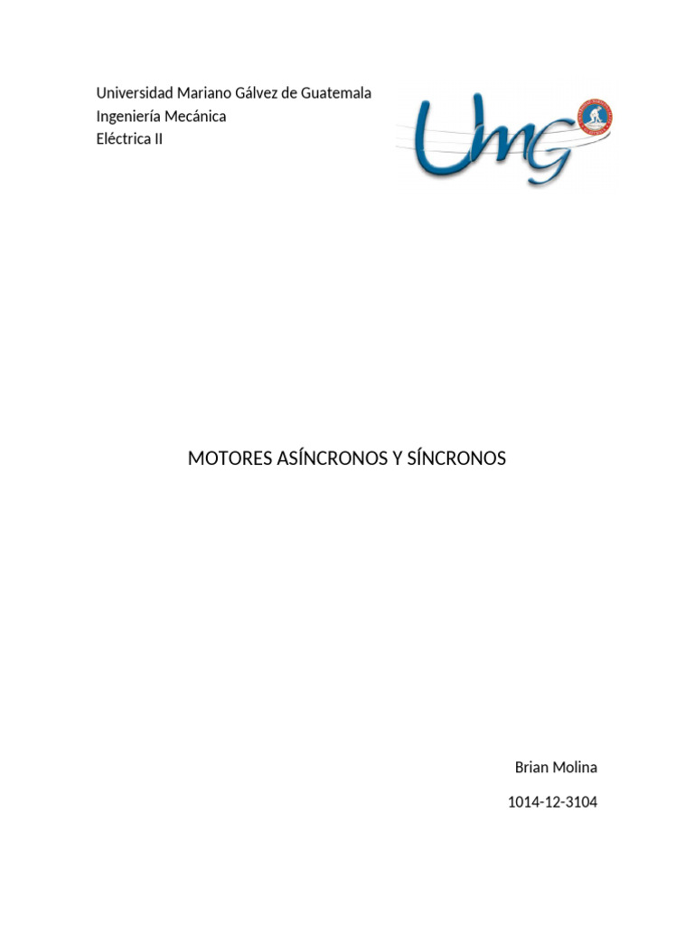 Motores Asíncronos y Síncronos | PDF | Motor eléctrico | Equipo eléctrico