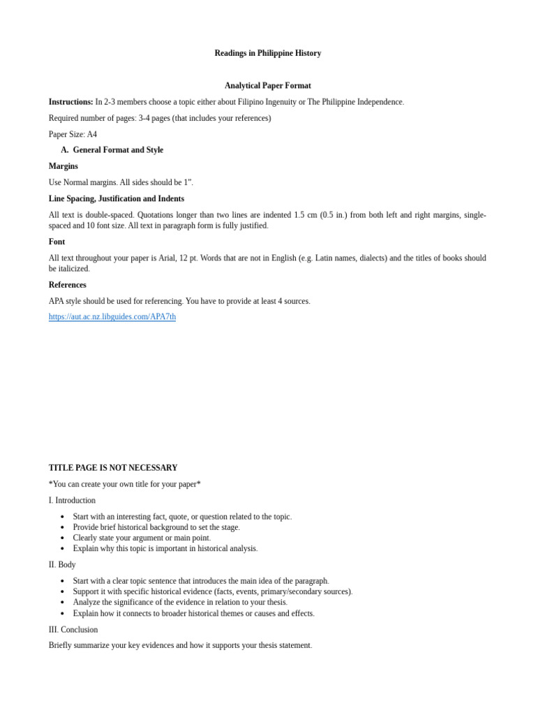 Paper Formatting and Analytical Rubrics | PDF | Citation | Paragraph