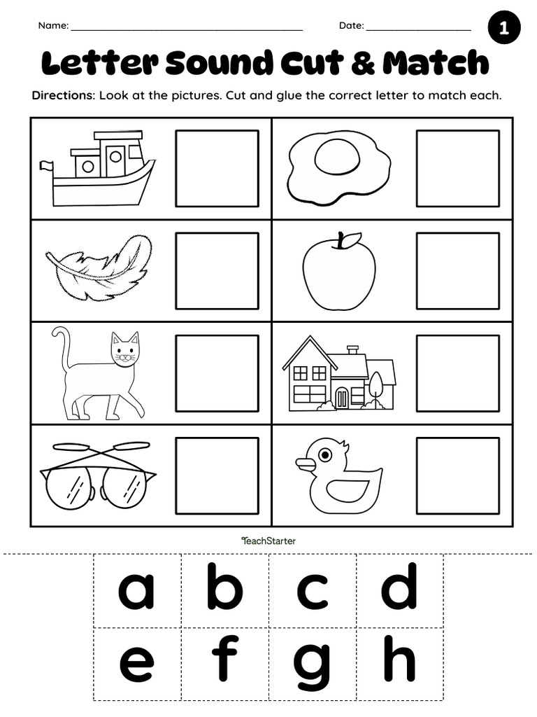 Cutand Paste Letter Sounds Worksheet Pack Printable PDF | PDF