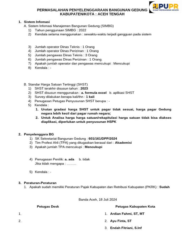 Desk Pengawasan dan Evaluasi BG 2024 | PDF