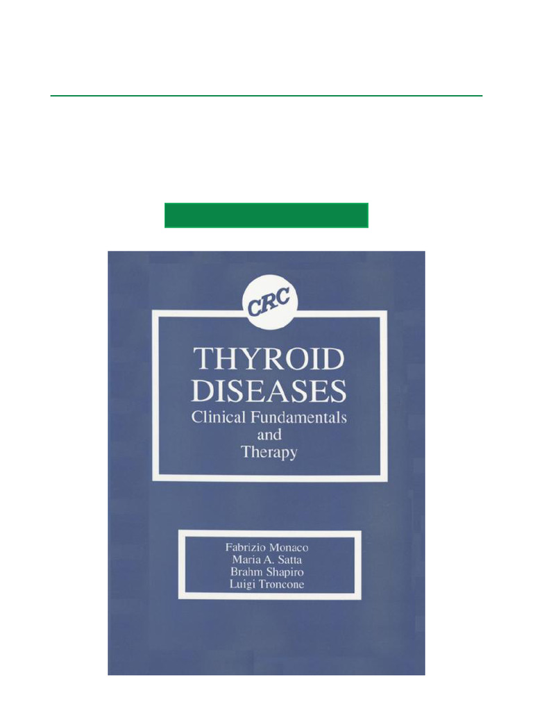 Thyroid Diseases Clinical Fundamentals and Therapy 1st Edition Reference Book Download | PDF ...