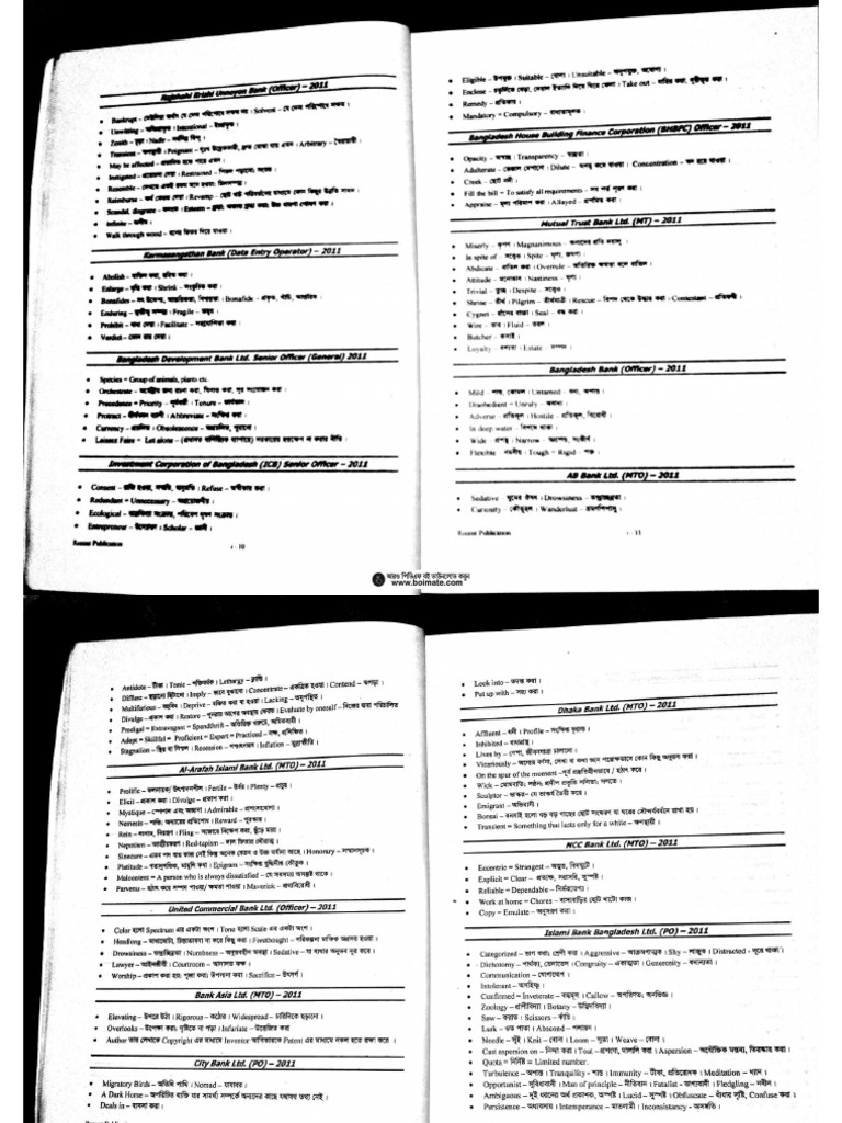 Bank Vocabulary 2001-20174 | PDF