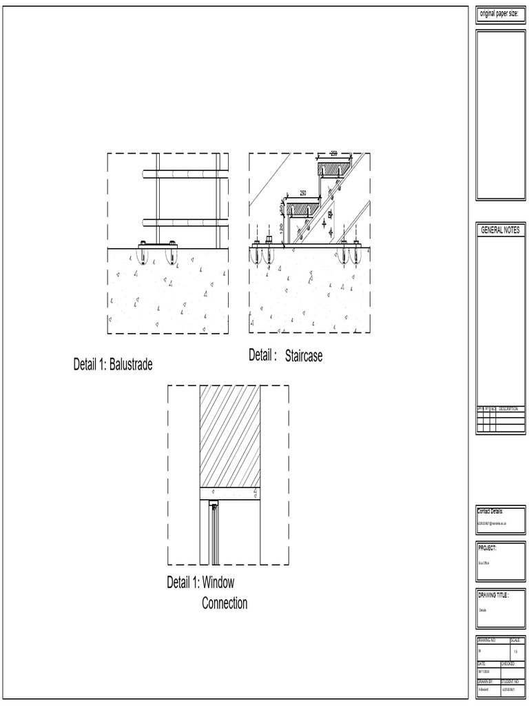 Staircase, Balustrade and Window Connection Details | PDF