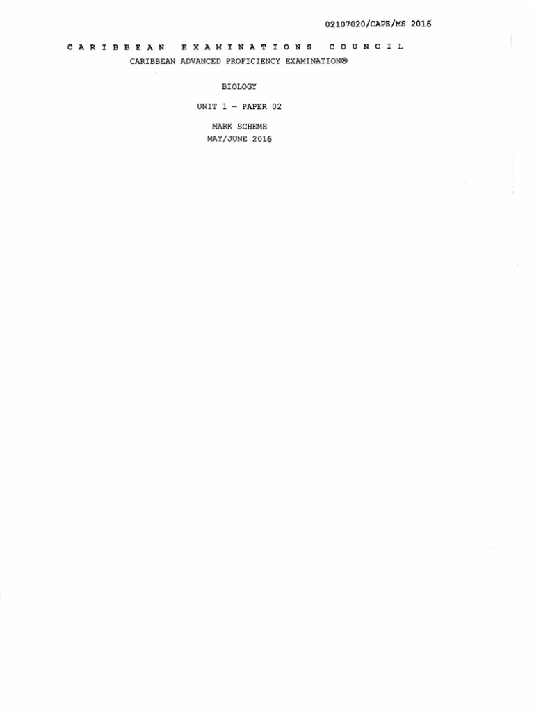 CAPE Bio Mark Schemes 2016 - 2022 | PDF | Messenger Rna | Flowers