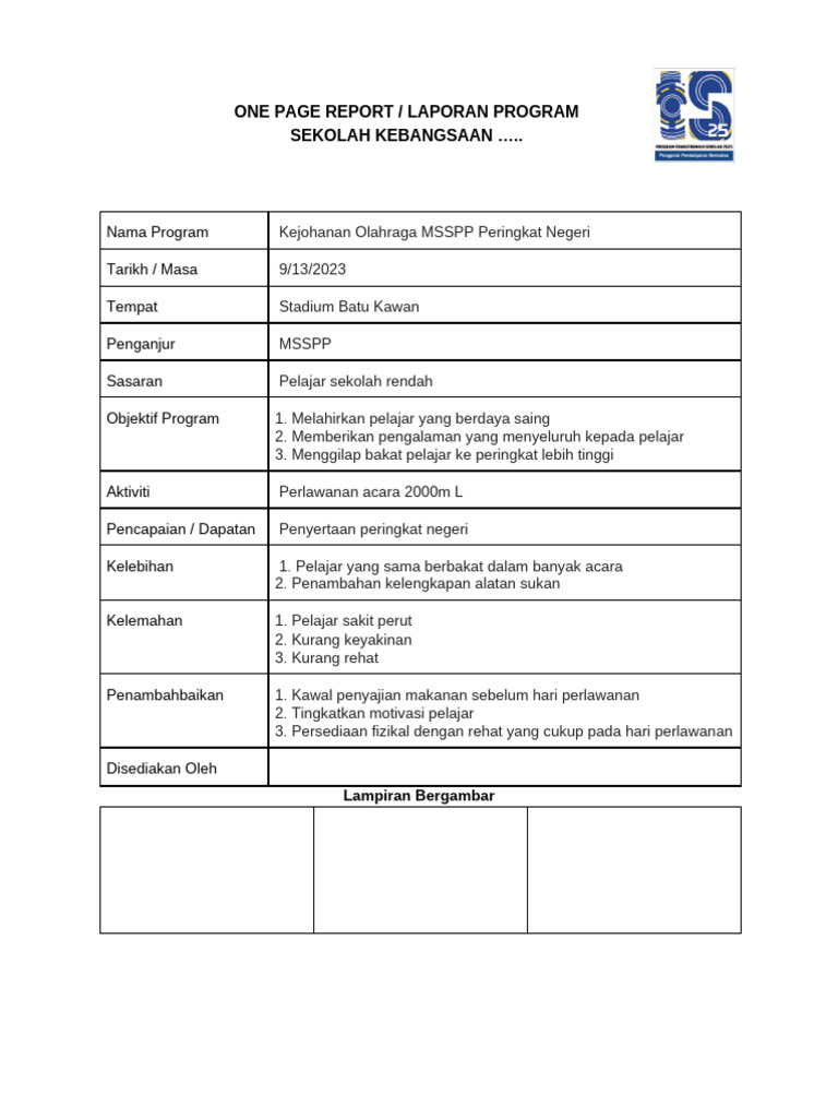 OPR Kejohanan Sukan Tahunan | PDF