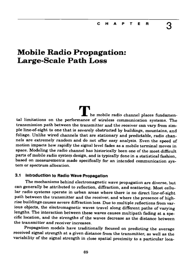 3. Mobile Radio Propagation - Large Scale Path Loss | PDF | Antenna (Radio) | Radio Propagation