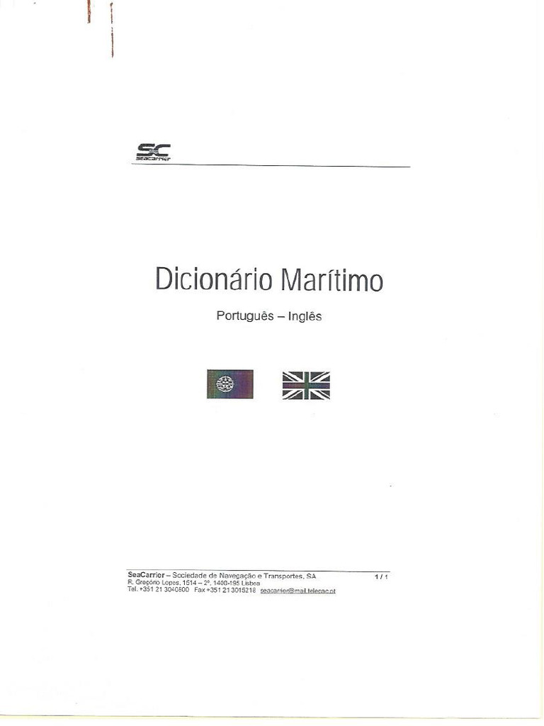 Dicionário Marítimo Portugues - Inglês | PDF