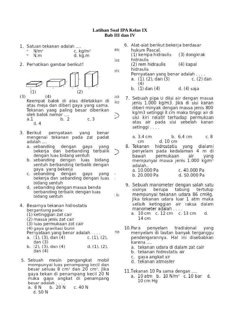 Latihan Soal IPA Kelas IX bab 3-4 | PDF