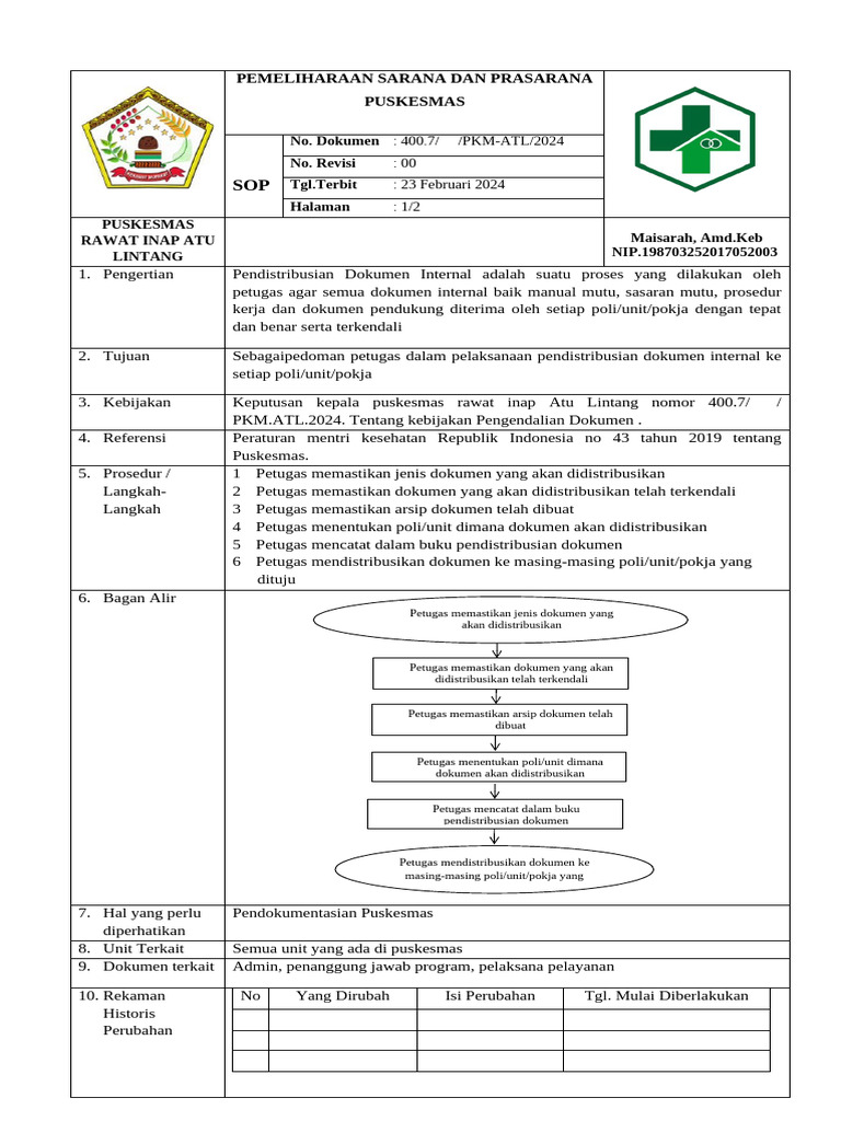 Distribusi Dokumen Internal | PDF