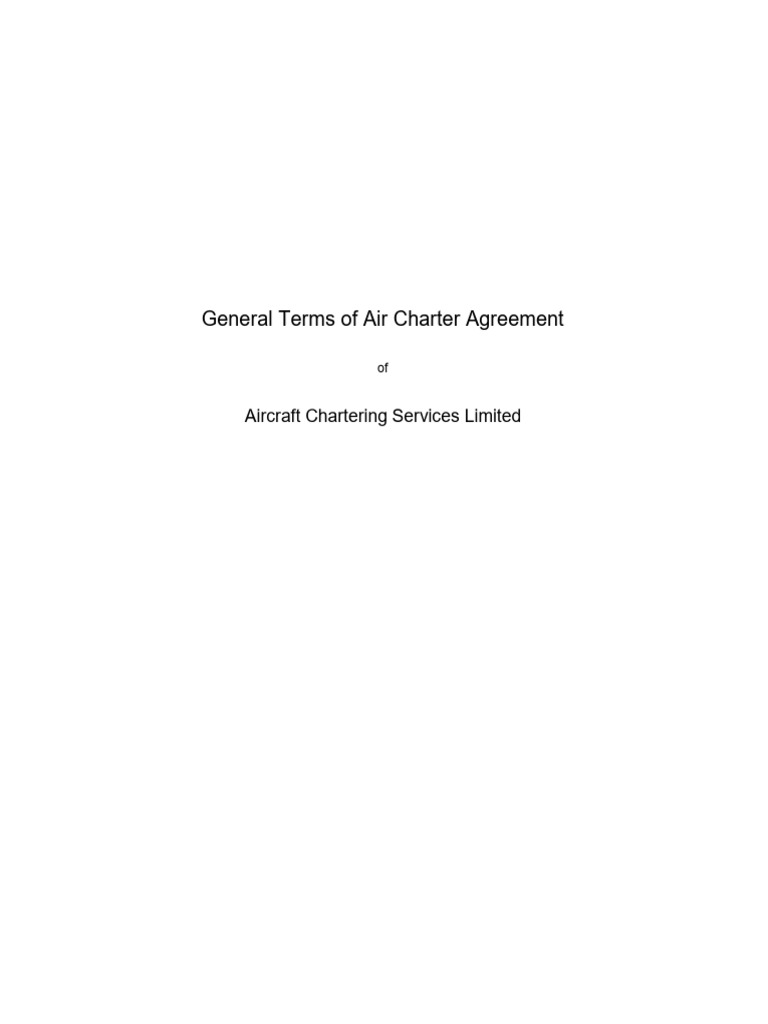 General Terms of Air Charter Agreement | PDF | Airlines | Breach Of ...