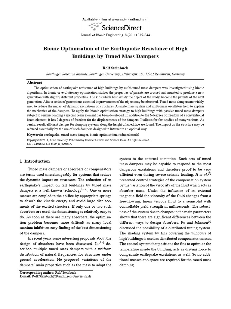 Bionic Optimisation of the Earthquake Resistance of High | PDF ...