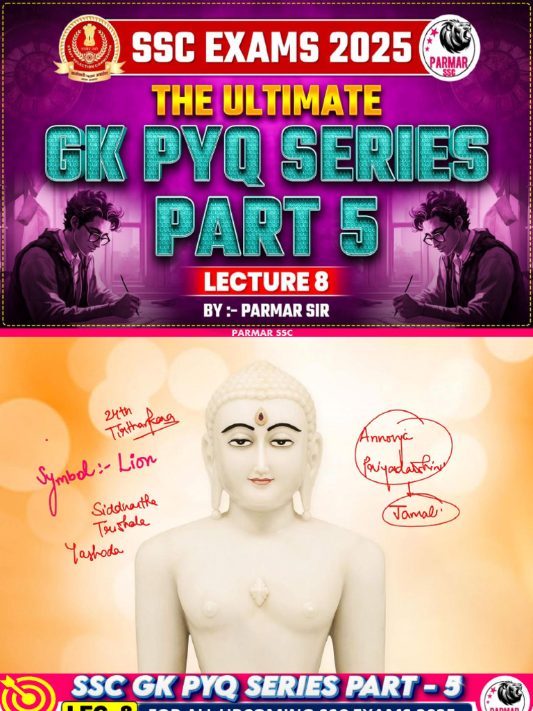 PARMAR SSC GK PYQ PART - 5 Lecture 8 | PDF
