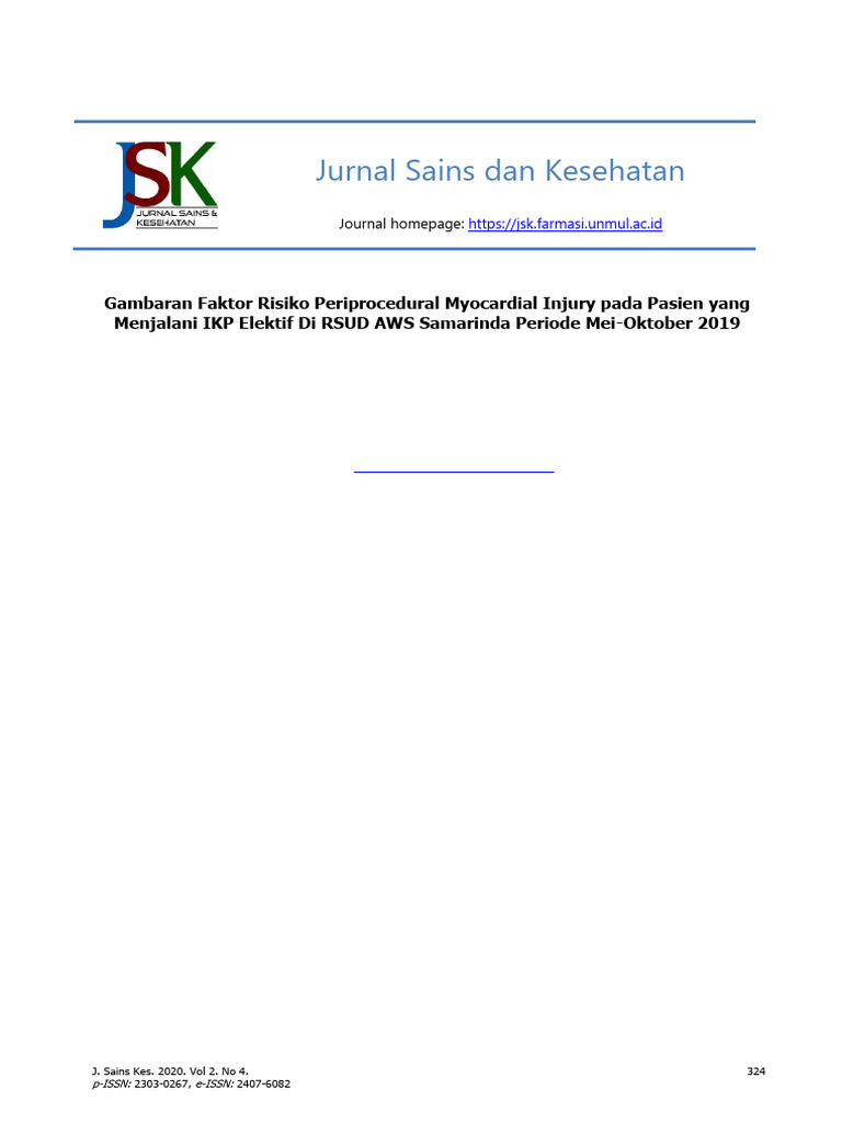 HTTPS://JSK - Jurnalfamul.com/ Jurnal Sains Dan Kesehatan (J. Sains Kes.) JSK Vol. 2 No. 4 (2020 ...