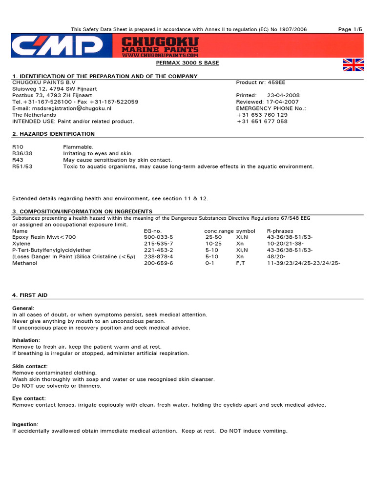 Uk-459ee (Permax 3000 S Base+Hardener) | PDF | Waste | Oxide