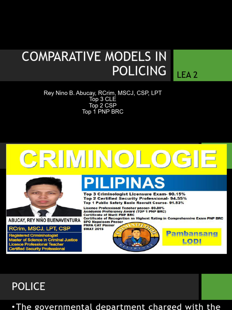 LEA 2 Comparative Models On Policing | PDF | Police | Corruption