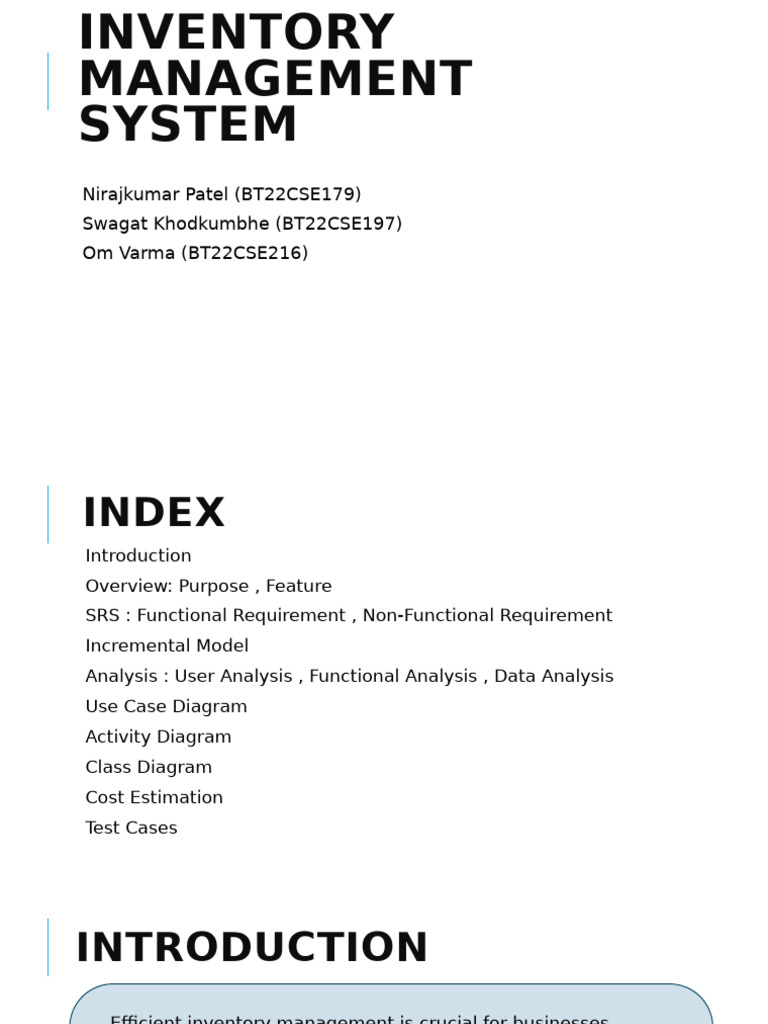 Inventory Management System | PDF | Inventory | System