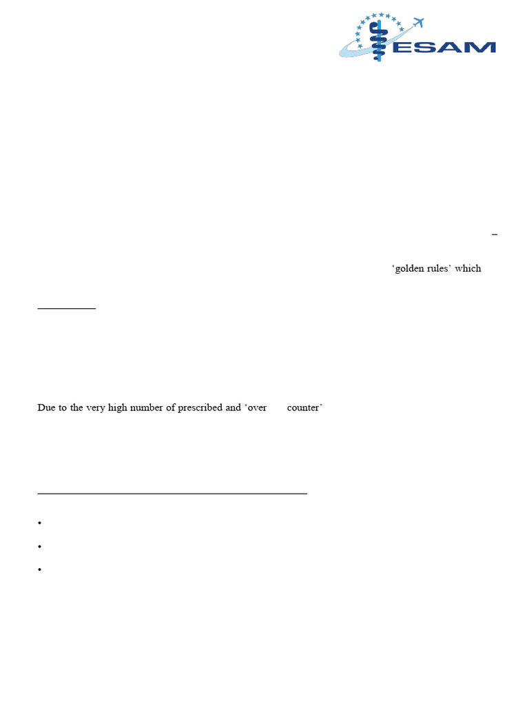 ESAM Guidance Material On The Use of Medications | PDF | Physician | Over The Counter Drug