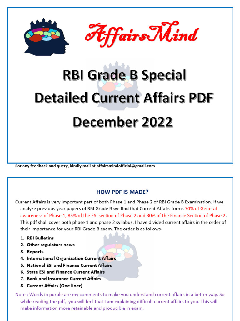 Affairs Mind December 2022 Current Affairs | PDF | Reserve Bank Of ...