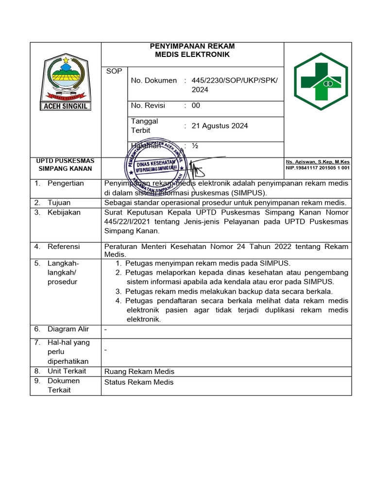 Sop Penyimpanan Rme | PDF