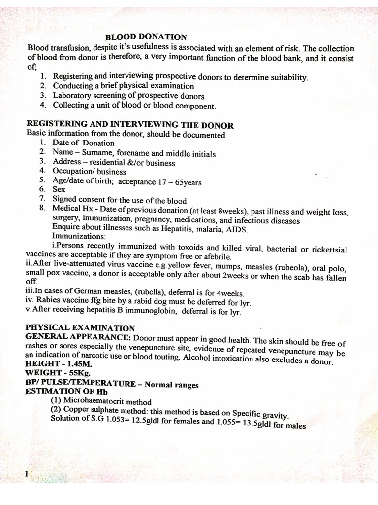 Blood Donation (Haematology) | PDF