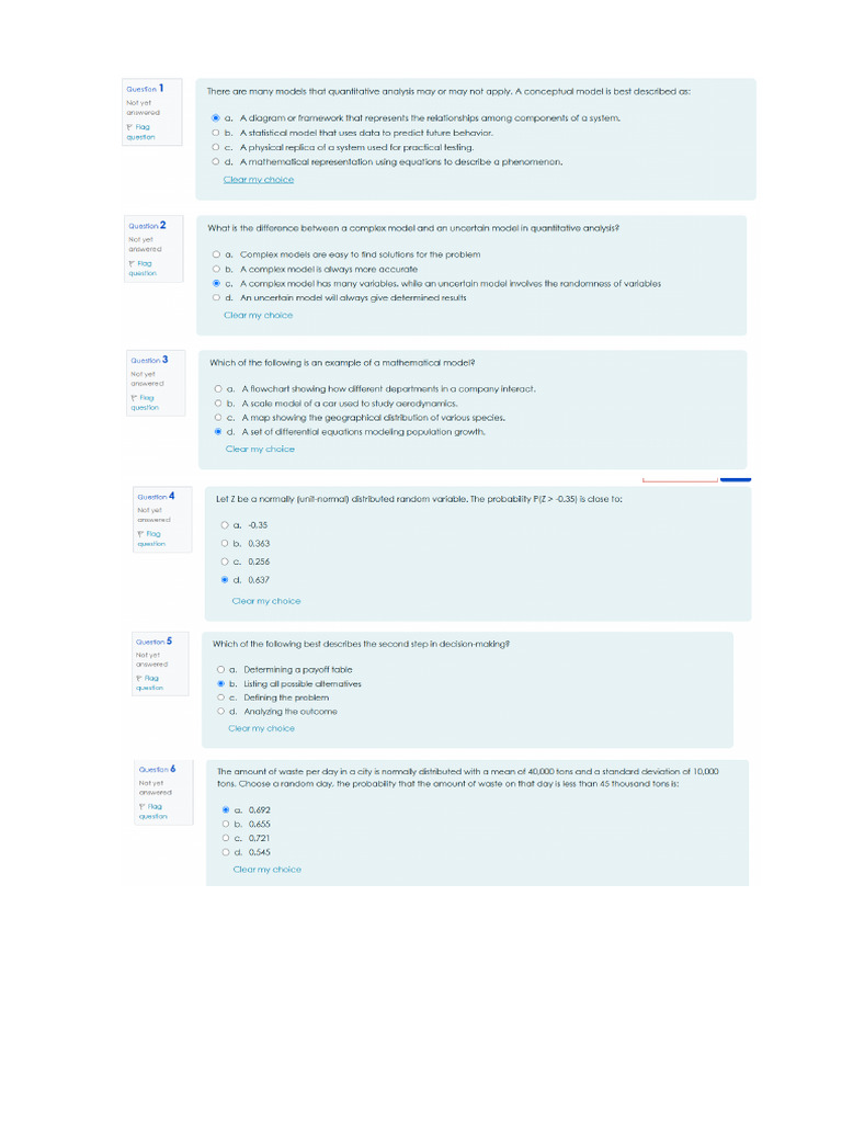 Quantitative Method Quiz 1 | PDF