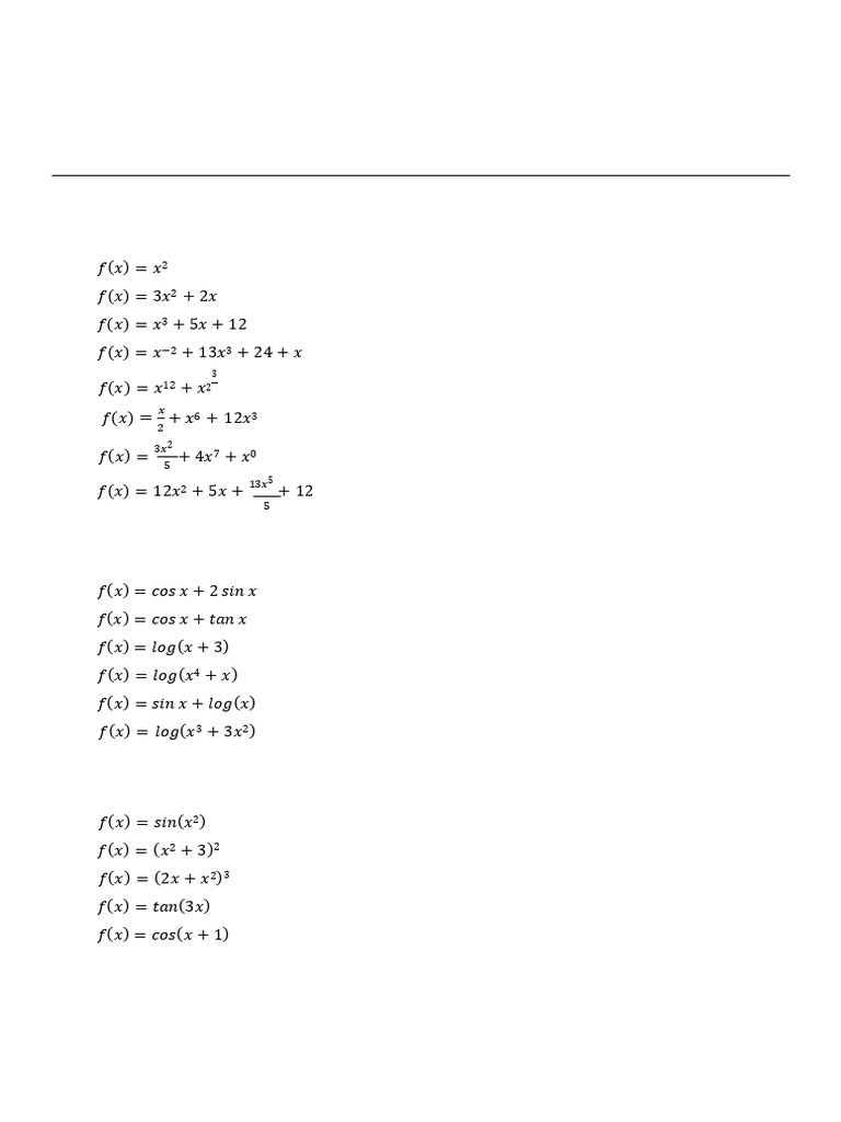 Differentiation Worksheet | PDF | Tangent | Gradient