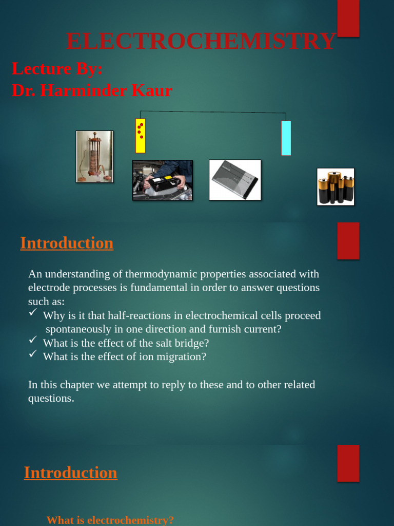 Electrochemistry PPT Final | PDF | Electrochemistry | Redox