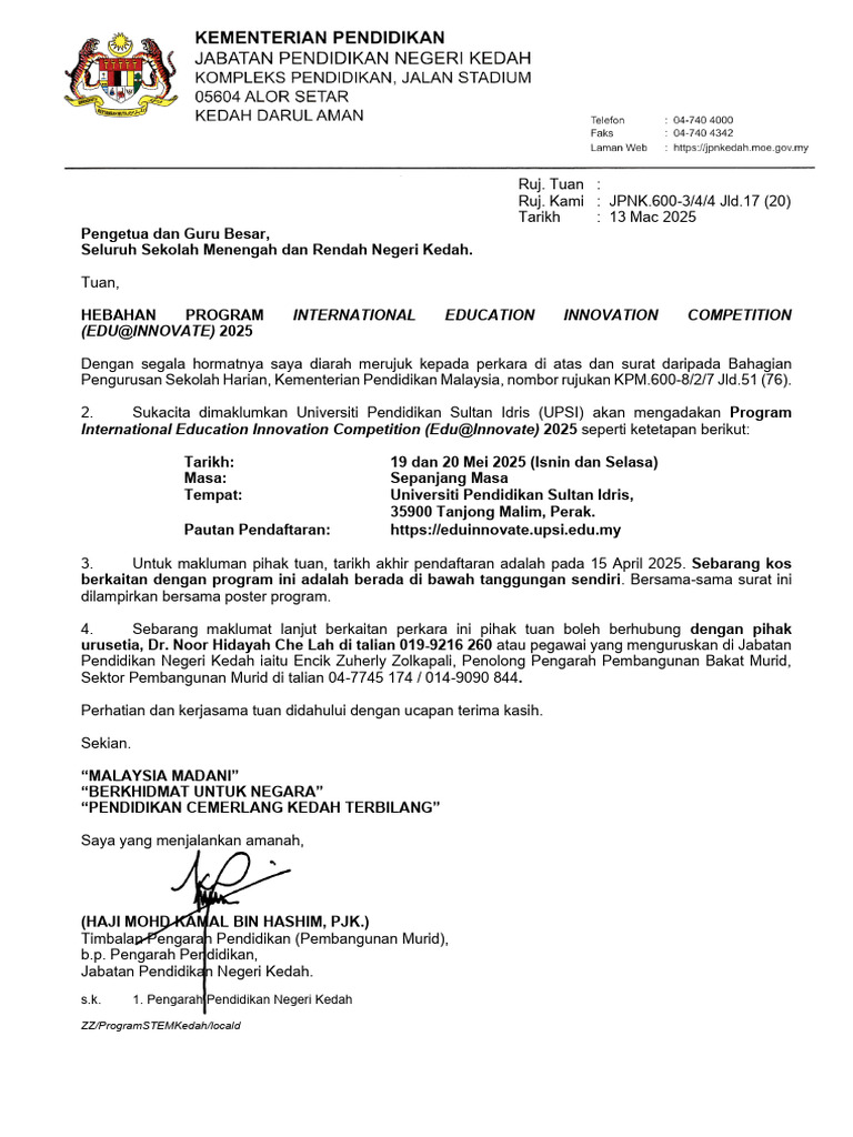 Hebahan Program International Education Innovation Competition Edu ...