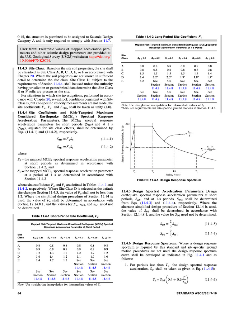 ASCE 7-16 Design Response Spectrum | PDF