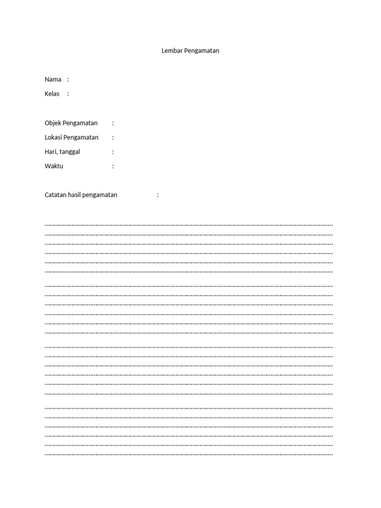 Lembar Pengamatan | PDF