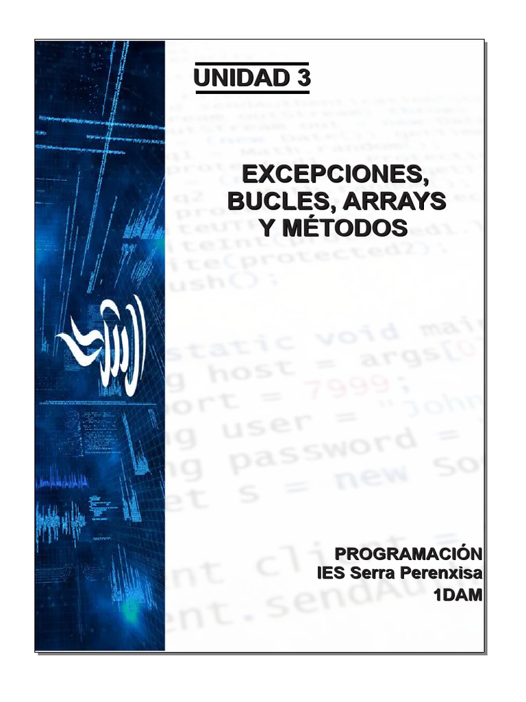 1DAM-PROG-U03-Excepciones, Bucles, Arrays y Métodos | PDF | Java (lenguaje de programación ...