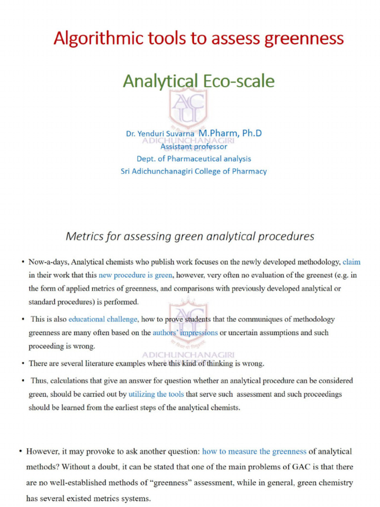 15.analytical Ecoscale | PDF