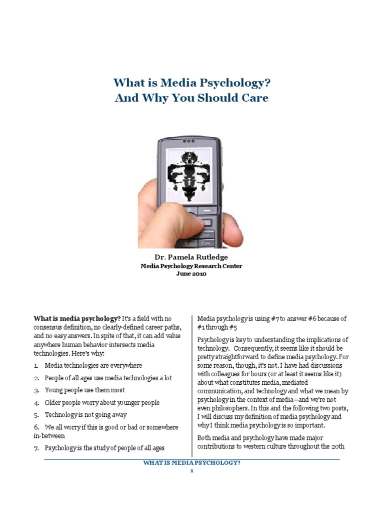 What Is Media Psychology | PDF | Psychology | Mass Media