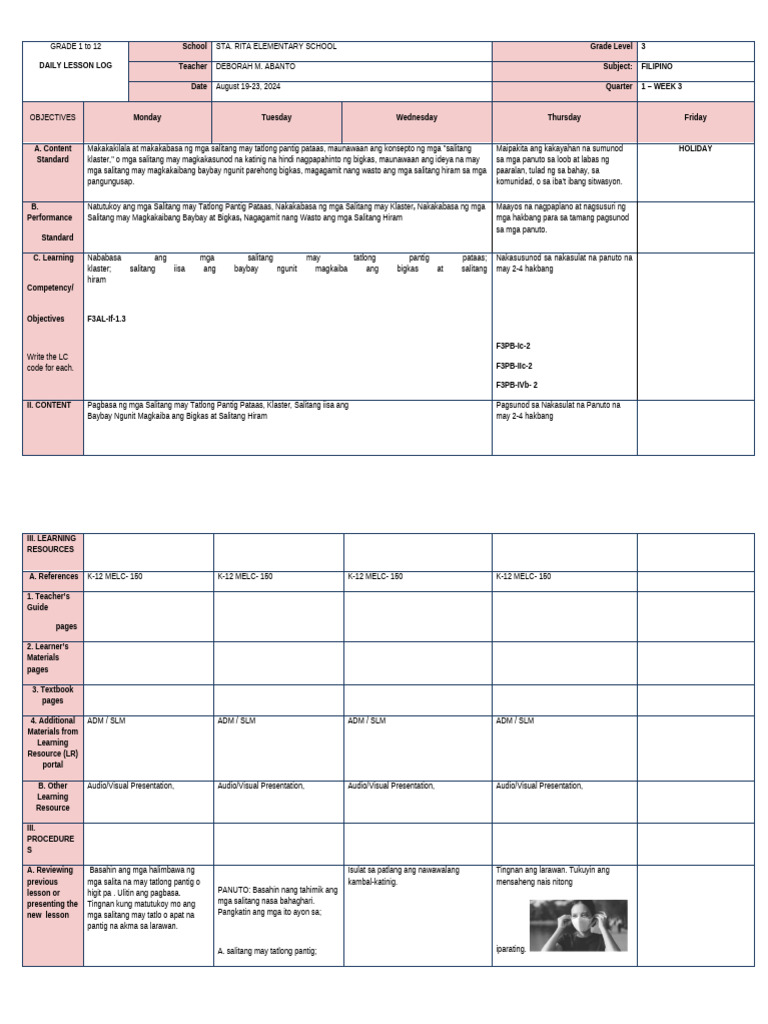 Filipino q1 - w3 | PDF