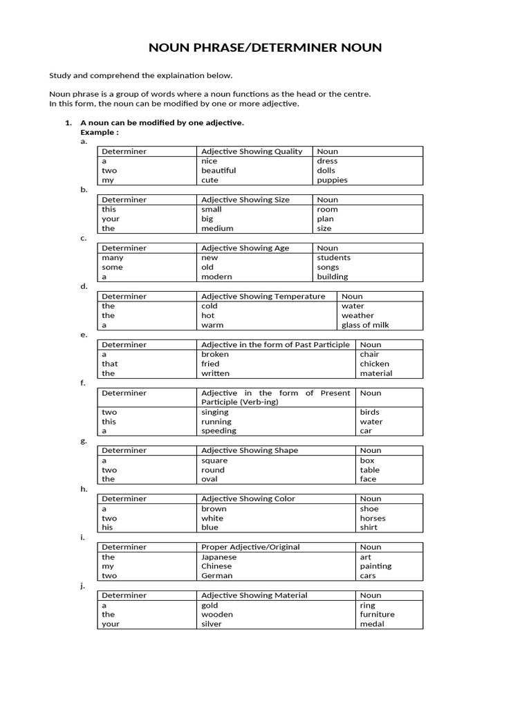 Understanding Noun Phrases and Modifiers | PDF | Adjective | Noun