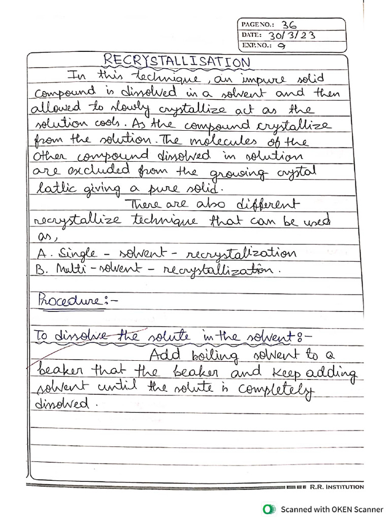 Recrystallization and Steam Distillation | PDF