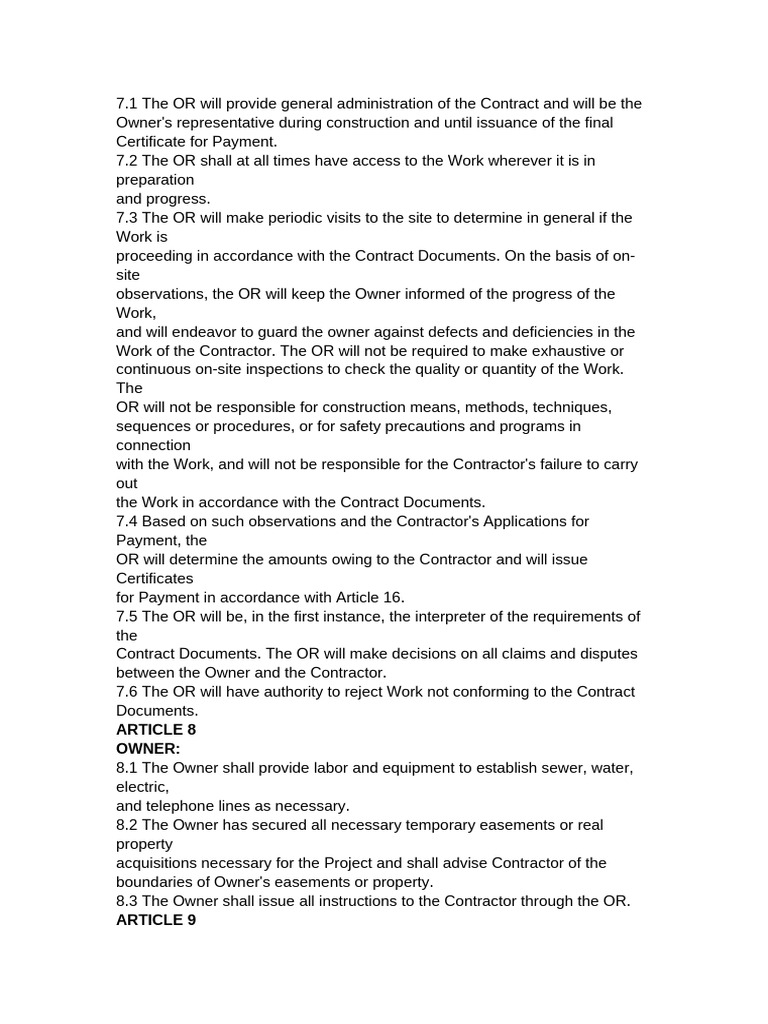 Sample Construction Contract 4 | PDF