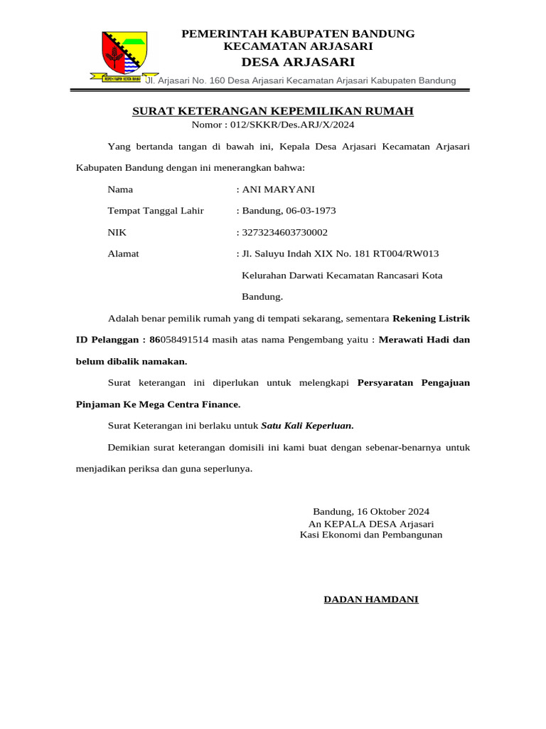 SKKR Dana SKD Ujang Deni | PDF