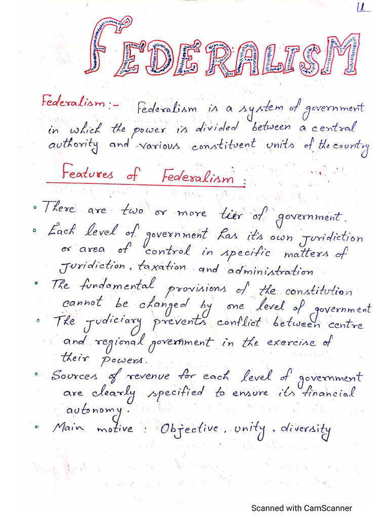 10th Civics - Federalism | PDF