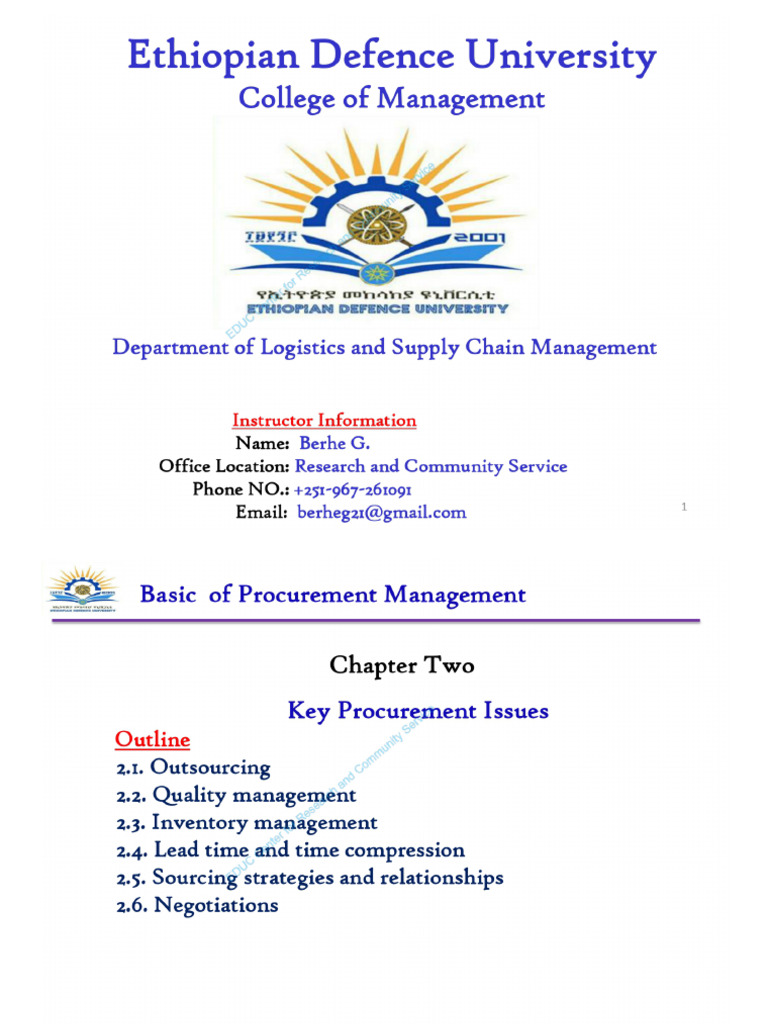 Procurement CH 2 Class | PDF