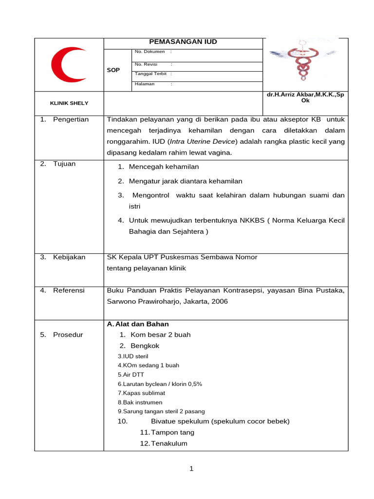 SOP KB IUD Oke | PDF
