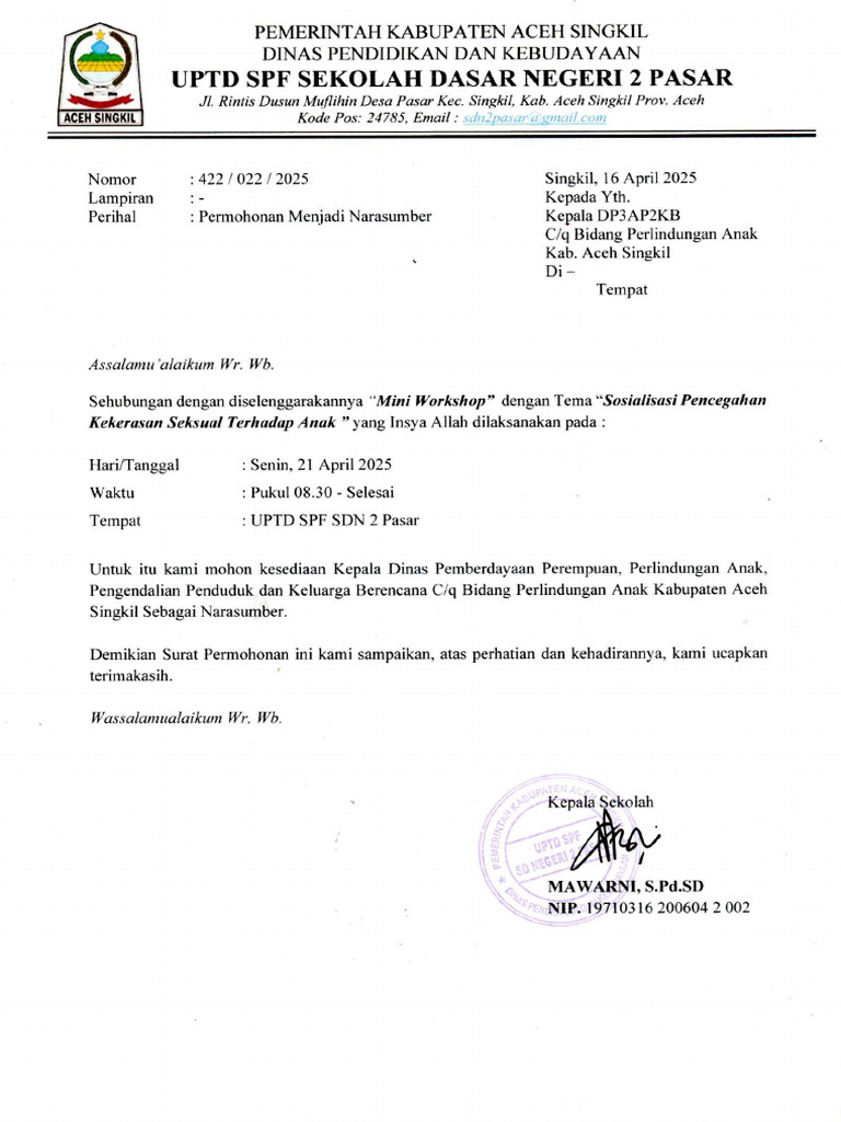 Permohonan Narasumber | PDF