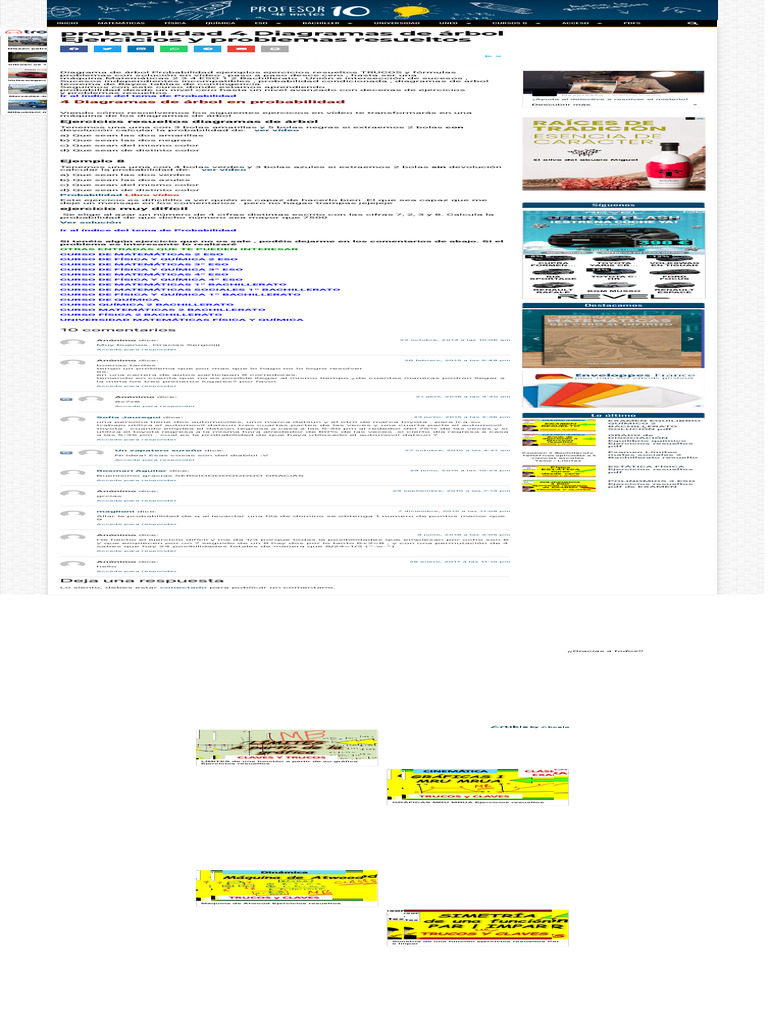 Diagrama de Árbol Probabilidad Ejercicios Resueltos TRUCOS | PDF | Probabilidad | Matemáticas