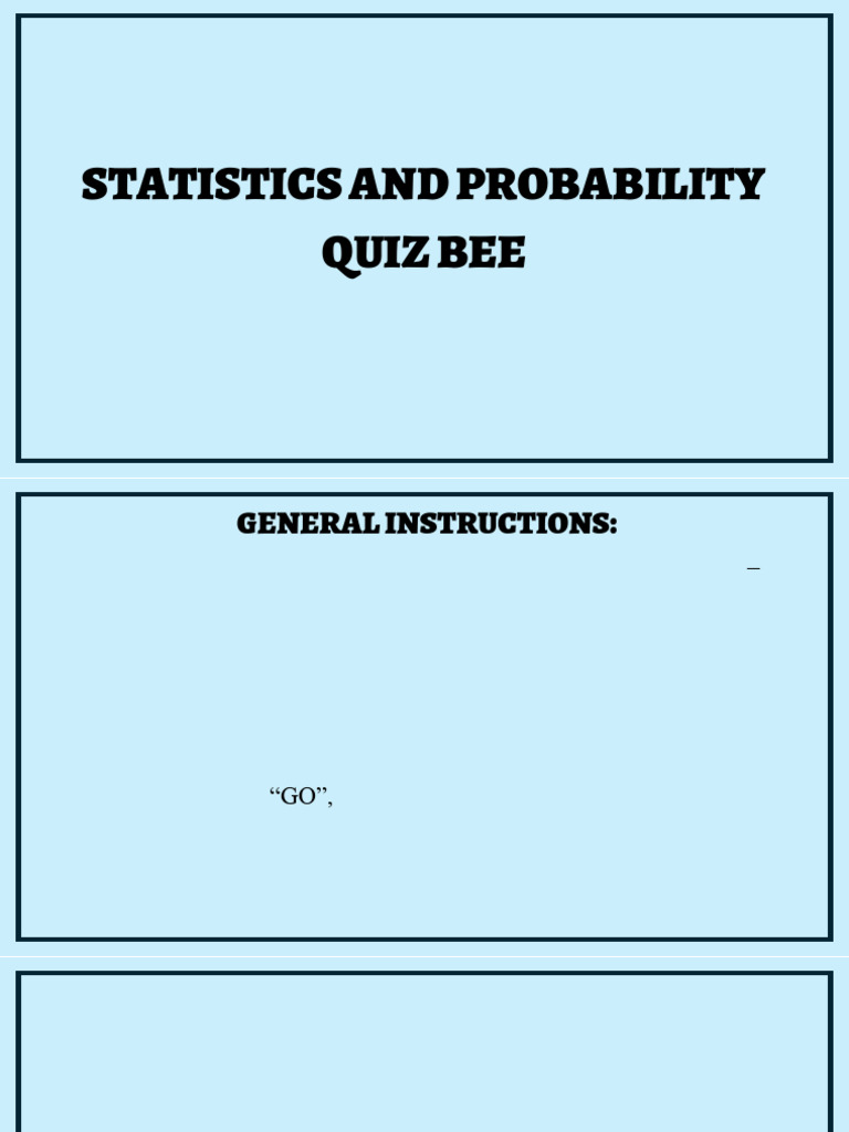 Statistics Quiz Bee Reviewer Guide | PDF | Sampling (Statistics) | Type ...
